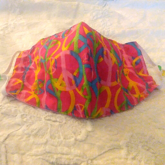 Accessories | Pink Peace Sign Face Mask | Poshmark